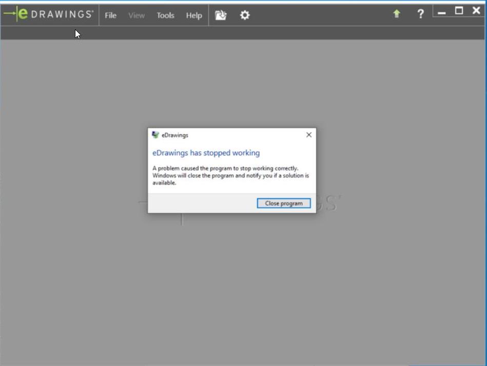 Error: eDrawings Has Stopped Working – Hawk Ridge Systems