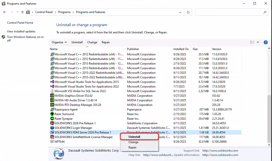 How To Uninstall And Remove SOLIDWORKS Products – Hawk Ridge Systems