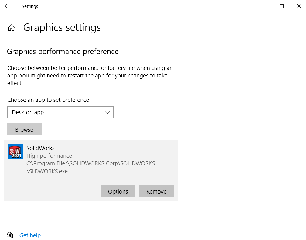 Set up SOLIDWORKS to use your High Performance Graphics Card – Hawk ...